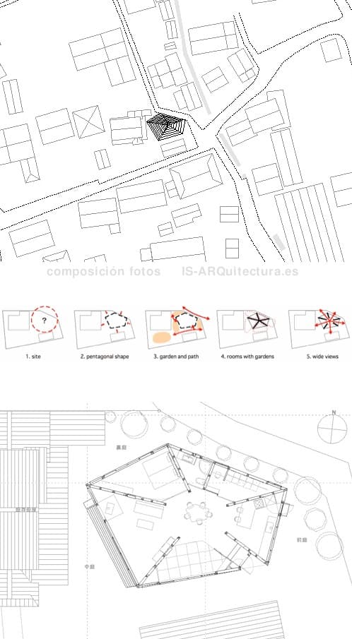 T-House: casa japonesa con forma de pentágono irregular