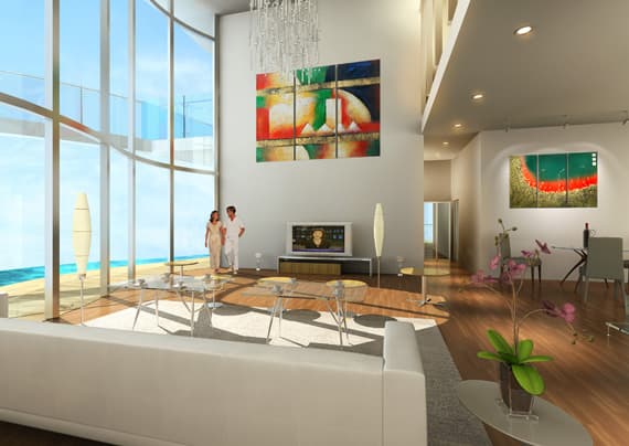 Bandra Ohm: Torre residencial de lujo, con piscina en las terrazas.